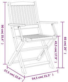 Skládací zahradní židle 4 ks 57,5 x 54,5 x 90 cm masivní akácie - Default Title