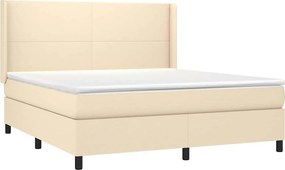 Box spring postel s matrací krémová 180x200 cm textil 3131294
