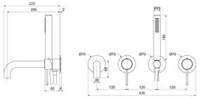 Sapho Sapho, ULTRAMIX podomítková vanová baterie kompletní, chrom, UT093