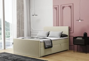 Čalouněná postel boxspring PARIS + topper, 120x200, monolith 02