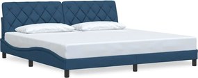 Rám postele bez matrace modrý 200 x 200 cm textil 3310628