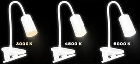 CONNECT IT CLIP 2 bílá / Stolní LED lampička s klipem / 4W / 210 lm /