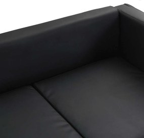 3místná pohovka umělá kůže černá 242208