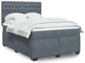 Box spring postel s matrací tmavě šedá 140x200 cm samet 3293237