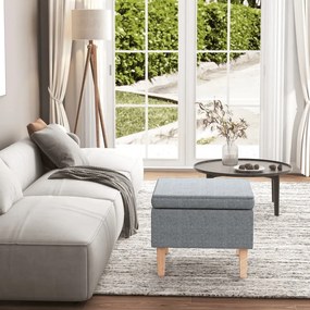 Stolička s dřevěnými nohami světle šedá textil 329425