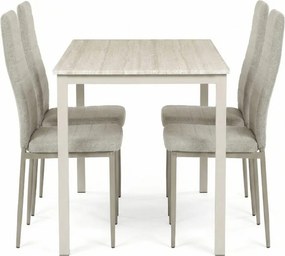 Jídelní set s 4 židlemi, 110x70x75cm travertin, ASE-1039 CRM2