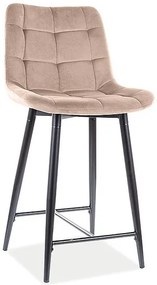 Casarredo - Komfort nábytek Barová židle SIK VELVET béžová/černý kov