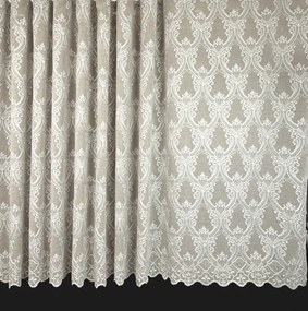 Voálová Luxusní vyšívaná záclona Versailles Cappuccino metráž Ervi 3634-18