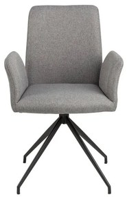 Šedé čalouněné jídelní křeslo s područkami Naya – Actona