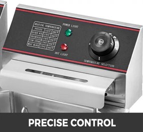 Elektrická fritéza 12 L 5000 W s dvojitým košem YB-82 se dvěma zásobníky na desku