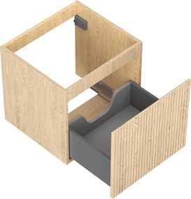 Mexen Rivel, koupelnová skříňka 50 cm, 1 zásuvka, drážkovaná, dub, 91A20-05047-1-BF81