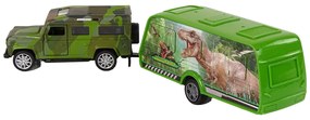 LEANToys Autíčko Jeep s přívěsem pro dinosaury