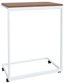 Odkládací stolek s kolečky bílý 55x35x70 cm kompozitní dřevo - Default Title