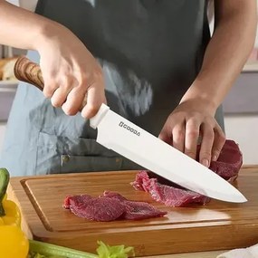 Gooda 9-dílná sada kuchyňských nožů s blokem světle hnědá