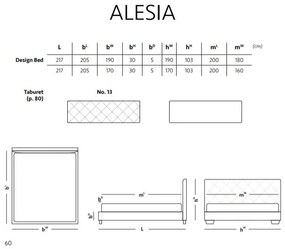 Materasso Postel čalouněná ALESIA - bočnice ROZMĚR: 140 x 200 cm