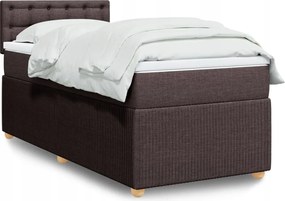 Box Spring Postel S Matrací Textil Tmavě Hnědá tlačítka 80 x 200 cm