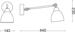 Ideal Lux - Nástěnná lampa NEWTON 1xE27/42W/230V černá