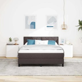 Postel s boxspringem s čelo Tmavě hnědá 160 x 200 cm textil 3338779