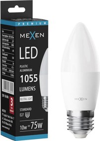Mexen Nova, LED žárovka E27, C37, 10W, Neutrální - 4000K, 1055 lm - L102-E27-1040-01