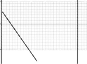 Euro plotové kotvení 10 x 1,6 m Ocel potažená PVC Šedá Síťovina 3350368