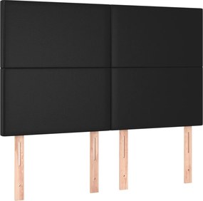 Box spring postel s matrací a LED černá 140 x 190 cm umělá kůže 3135819