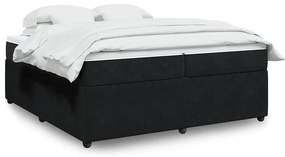Box spring postel s matrací černá 200x200 cm samet 3285664