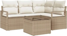 Set pohovek 5 ks Béžová polyratan 3346371