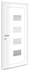 Vchodové dveře bílé 100 x 210 cm hliník a PVC,  3157063