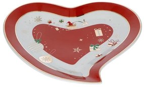 Vánoční talíř/tác na cukroví ve tvaru srdce 22cm ALLELUIA BRANDANI
