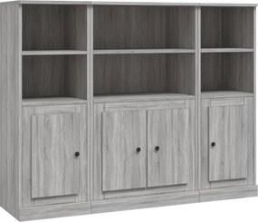 Příborníky 3 ks šedé sonoma kompozitní dřevo 3185309