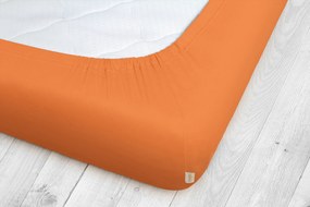 Jersey prostěradlo středně oranžové na výšku matrace do 20 cm Velikost: 100 x 200