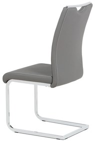 Jídelní židle šedá koženka / chrom Autronic DCL-411 GREY