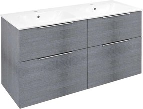 Sapho Cirasa - Umyvadlová skříňka 118x64x46 cm, 4x zásuvka, dub stříbrný CR121-1111-21