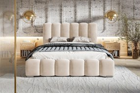 Prošívaná čalouněná postel Talia 180x200 cm Barva: Modrá - Kronos 09