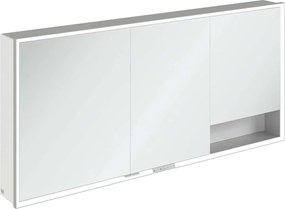 Villeroy & Boch My View+ - Zrcadlová skříňka s LED osvětlením 160x75x17 cm, 3 dvířka, Brilliant White/šedá A48116VE
