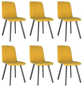 Petromila Jídelní židle 6 ks žluté samet