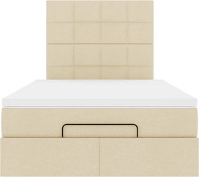 Osmanský rám postele s matrací krémově 120x200cm textil 3314001