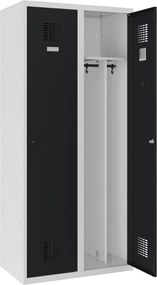MALOW Šatní skříň kovová Sum 420 W šířka 800 mm [světle šedá, světle šedá, cylindrický zámek]
