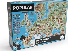 POPULAR Puzzle Mapa Evropy / 160 dílků / 67,5 × 47,5 cm