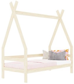 Benlemi Dětská dřevěná postel SAFE 5v1 ve tvaru teepee se zábranou Zvolte barvu: Petrolejová, Zvolte rozměr: 90x190 cm, Zvolte zábranu: S jednou zábranou