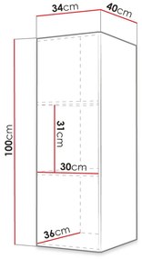 Závěsná skříňka LONZO 1 - černá