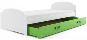Dětská postel LILI s úložným prostorem 90x200 cm -  bílá Šedá