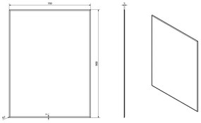 Sapho - Zrcadlo ACCORD 70x90 cm