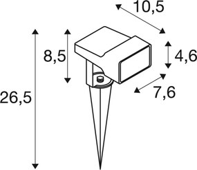 LA 1008478 SYNA WIDE svítidlo se zemním hrotem, 2200 K, 115°, IP65, hranaté, černé - BIG WHITE (SLV)