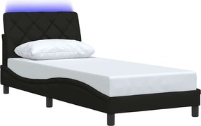Rám postele s LED bez matrace černý 90x190 cm Látka 3310638