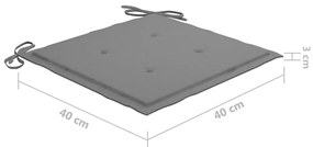 vidaXL Marketos 3dílný skládací zahradní jídelní set s poduškou masivní teak