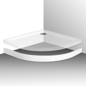Čtvrtkruhová akrylátová sprchová vanička FLAT ROUND 50 mm S 800 × 800 R550 FLAT ROUND/800 8000115