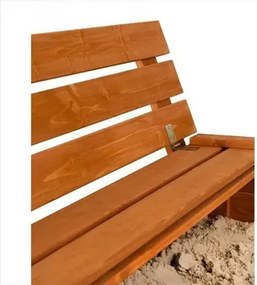 SAND TROPIC Dřevěné pískoviště s lavičkami a příslušenstvím 120x120cm