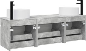 Sada koupelnových skříněk 3 ks Betonově šedá 3405780