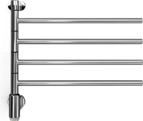 Elektrický sušák na ručníky – nerezový a černý koupelnový žebřík - 4 otočná oblouková ramena (PAX FLEX I) Varianta el. žebříku: Černý - s časovačem